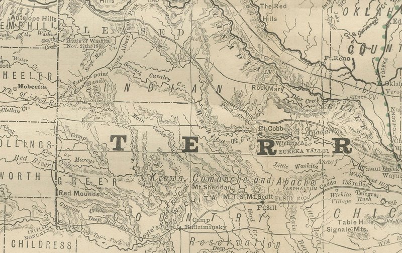 Indian Territory Map, 1888 for sale at Pamono