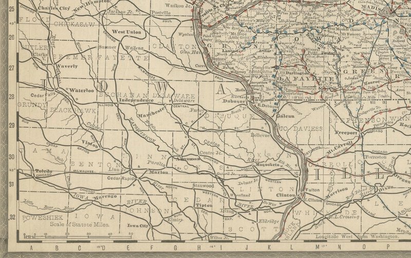 Antique Map of Wisconsin The Badger State with Railroads and Counties ...