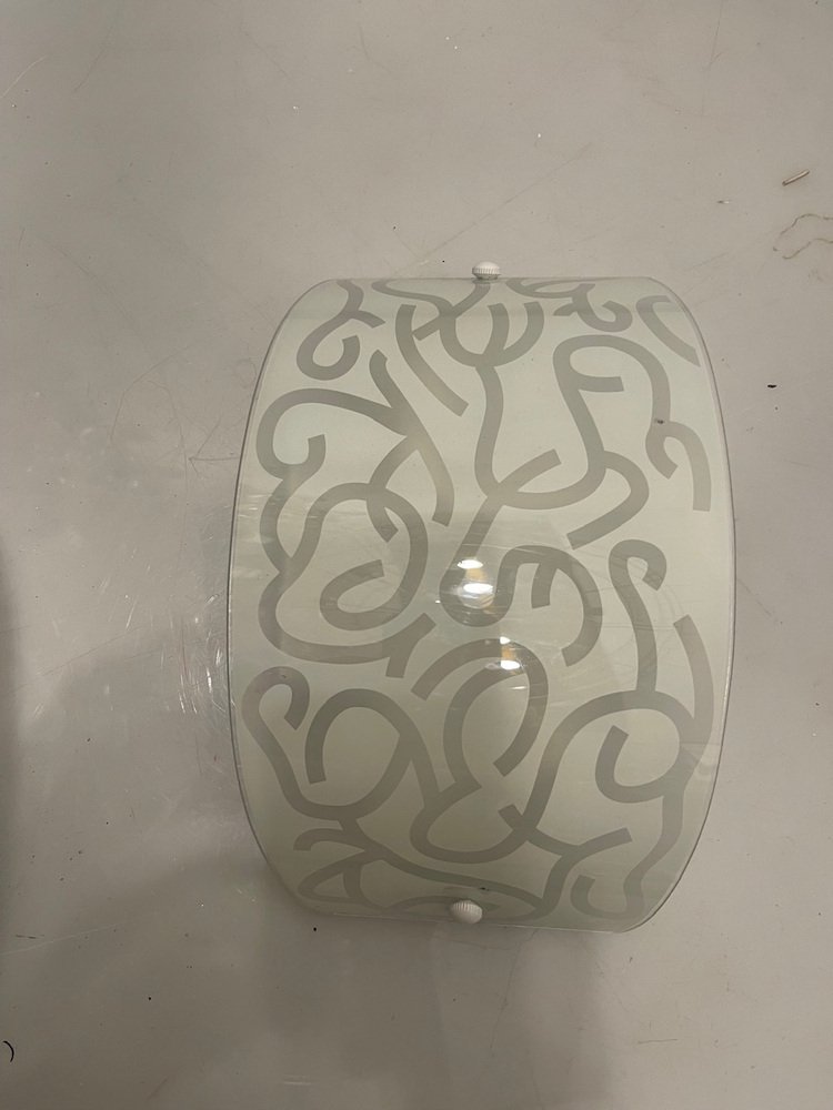 Frosted Glass Wall Sconces with Abstract Pattern, 1990s, Set of 2 for ...