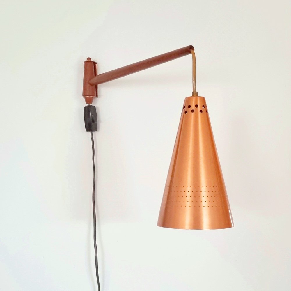 Mid-Century Scandinavian Pivoting Wall Lamp by Hans-Agne Jakobsson ...