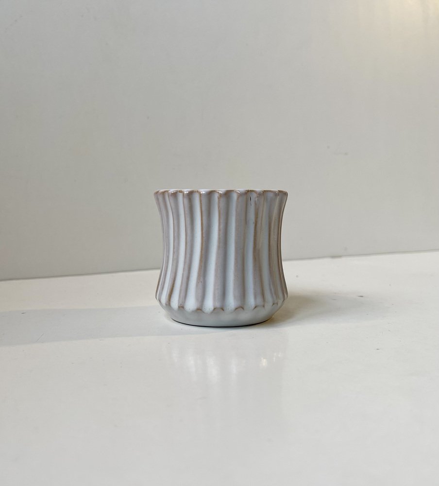 Art Deco Danish Fluted White Ceramic Vase by Christian Jensen, 1930s ...