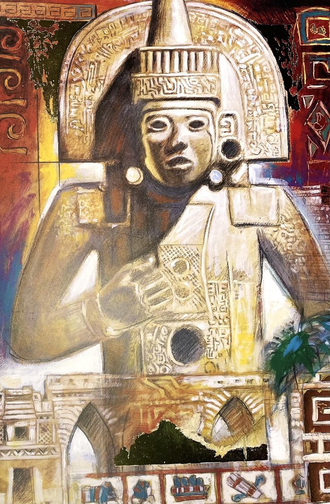 Aztec Empire Poster by Joadoor, 1995 for sale at Pamono