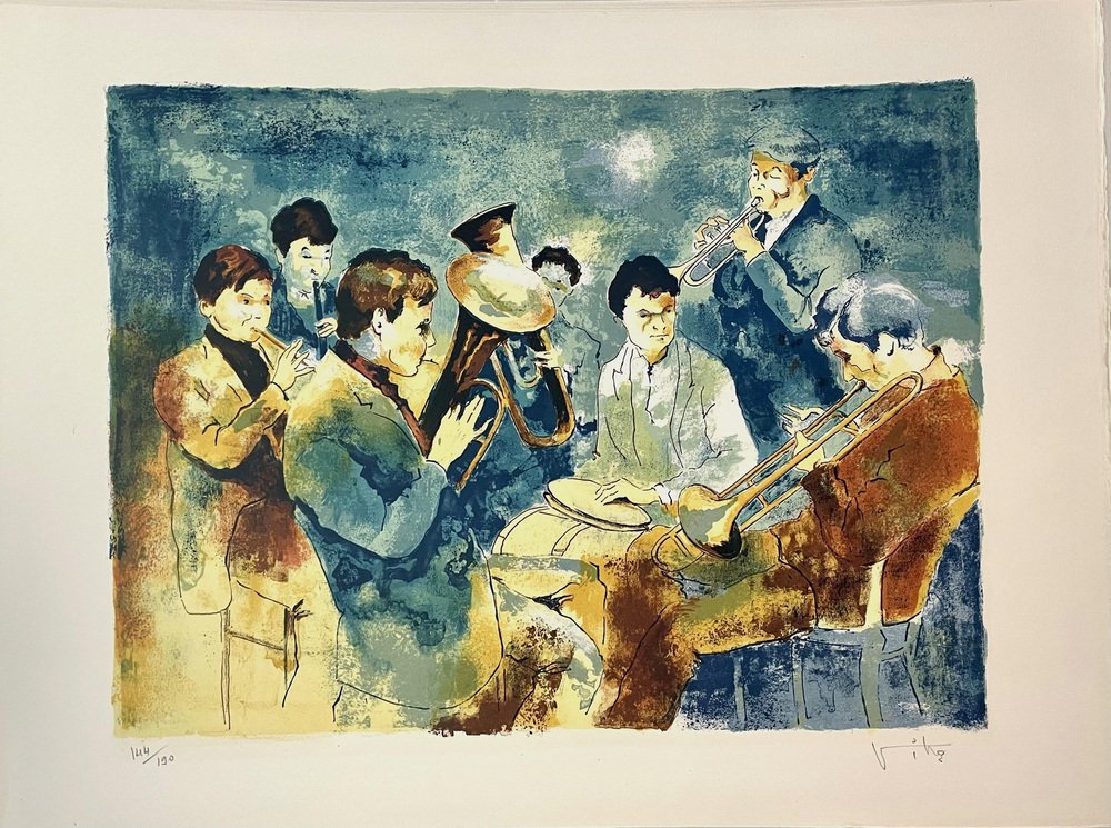 Victor Viko, The Orchestra, Lithograph for sale at Pamono