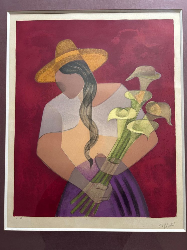 Louis Toffoli, Women with Arum Lilies, Lithograph for sale at Pamono