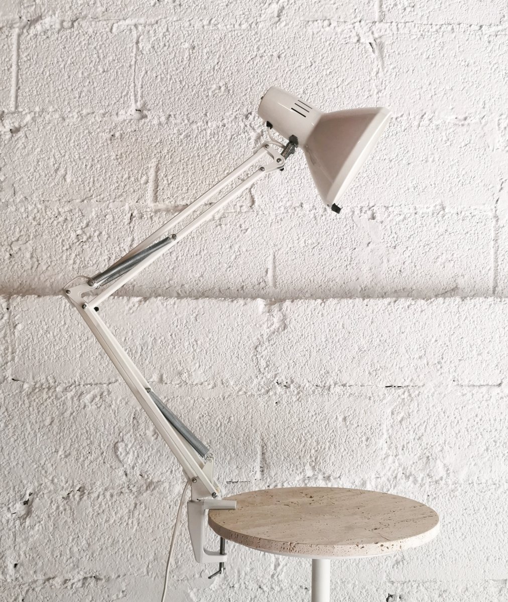Mid-Century White Architect Table Lamp from Ledu, 1960s for sale at Pamono
