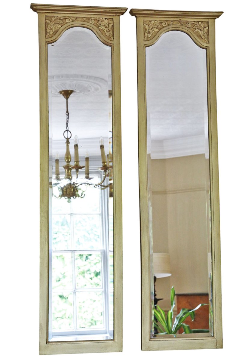 Large Antique Gilt Full-Height Dressing Wall Mirrors, 1910s, Set of 2 ...