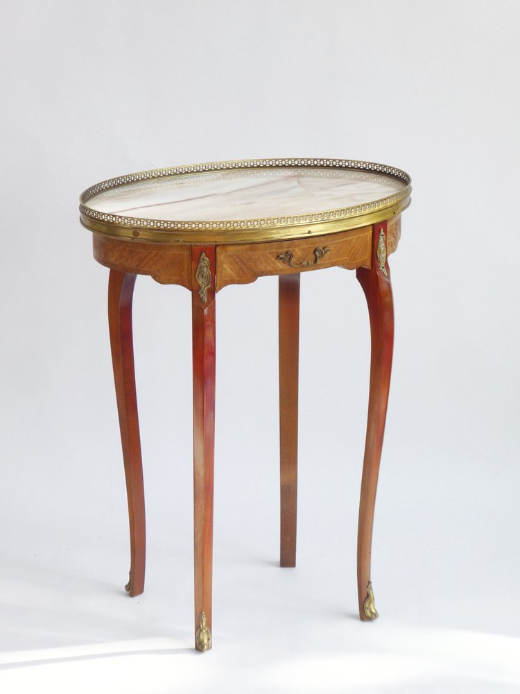 Vintage French Inlaid Side Table, 1920s for sale at Pamono