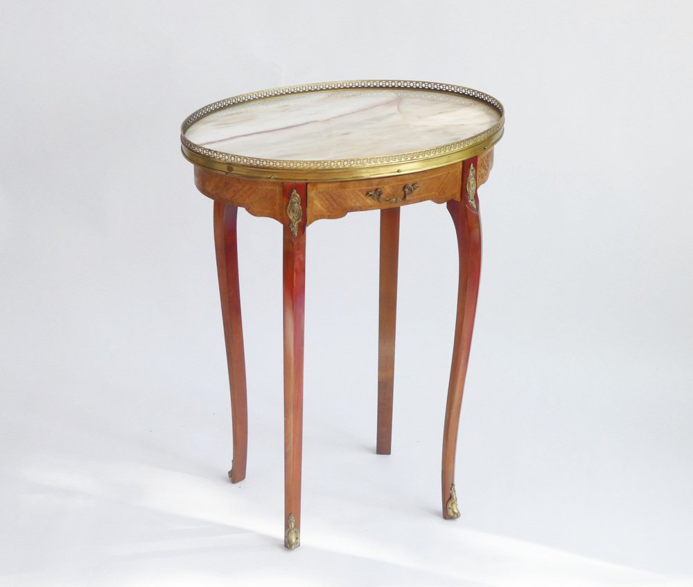 Vintage French Inlaid Side Table, 1920s for sale at Pamono