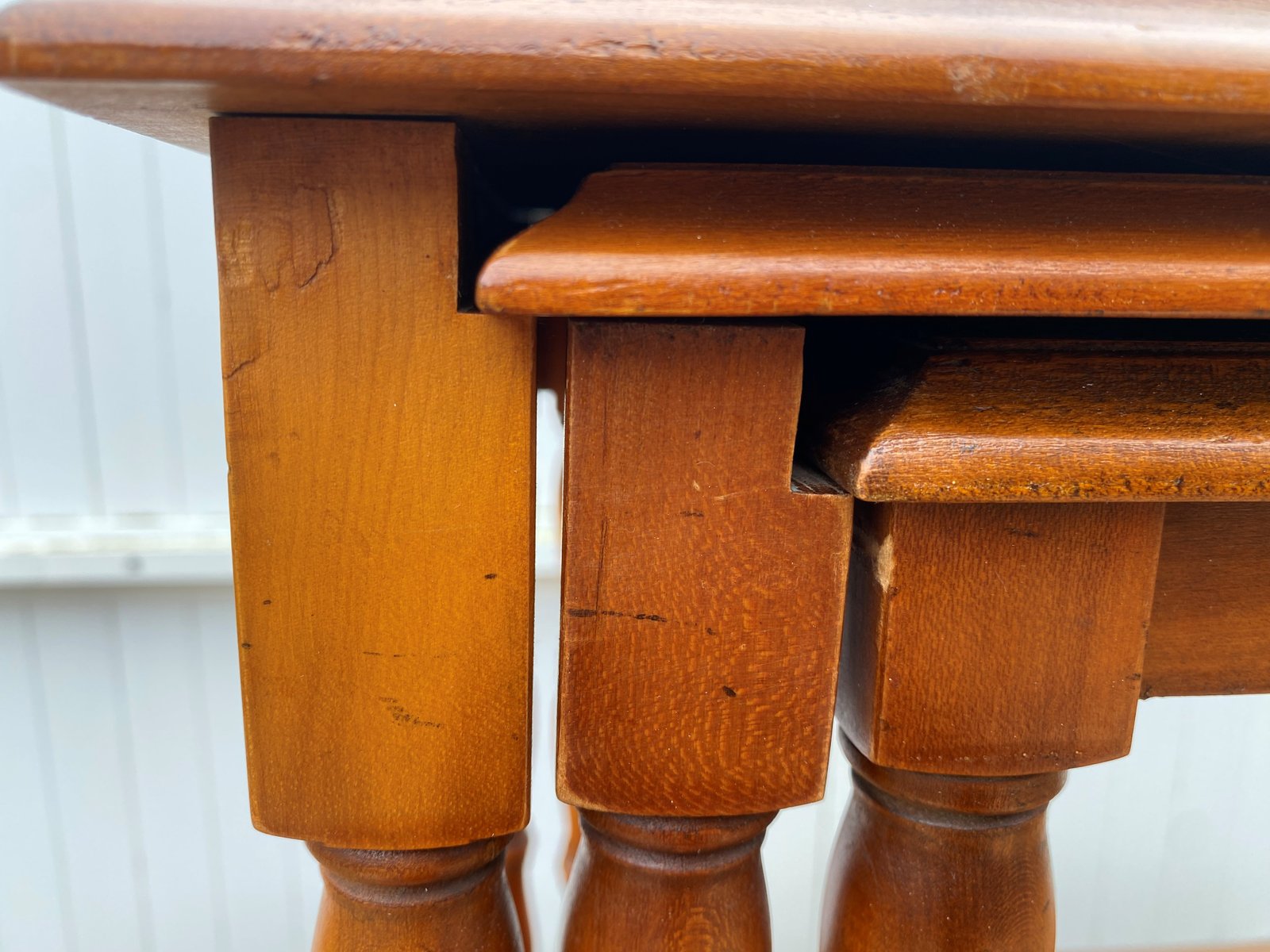 Vintage Rustic Cherry Wood Nesting Tables, 1950, Set of 3 for sale at ...