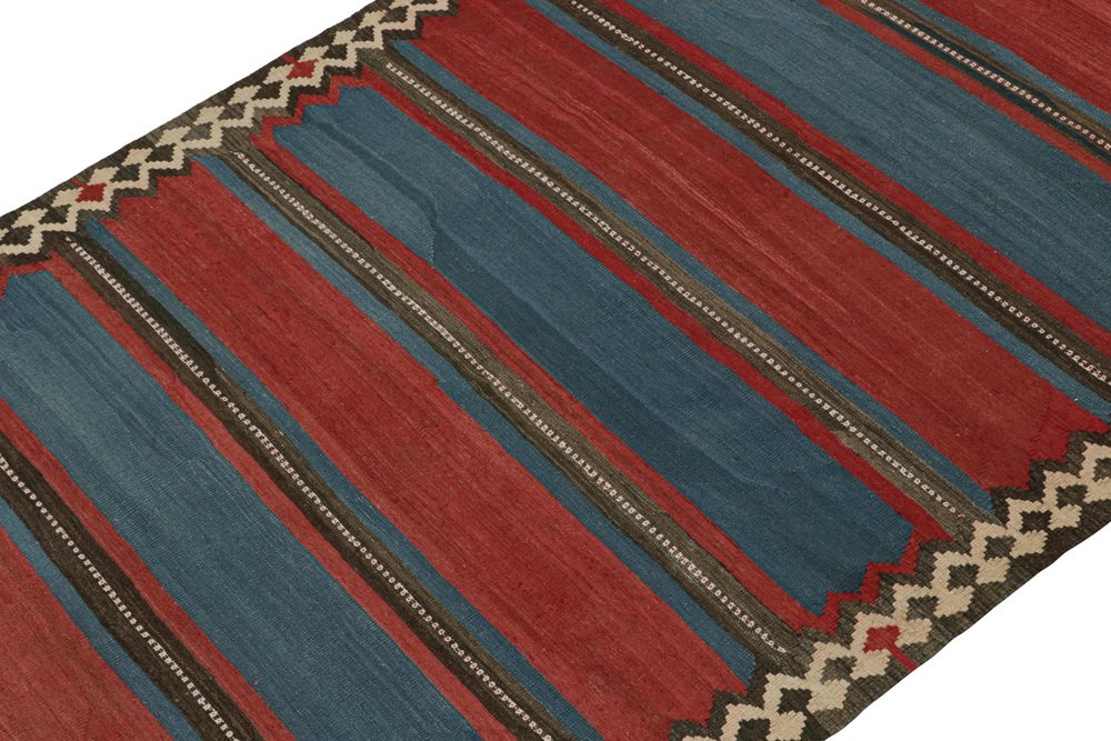 Vintage Middle Eastern Shahsavan Kilim with Red and Blue Stripes for ...