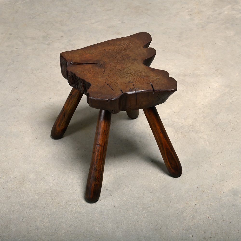 Scandinavian Rustic Tree Trunk Stool, 1970s for sale at Pamono