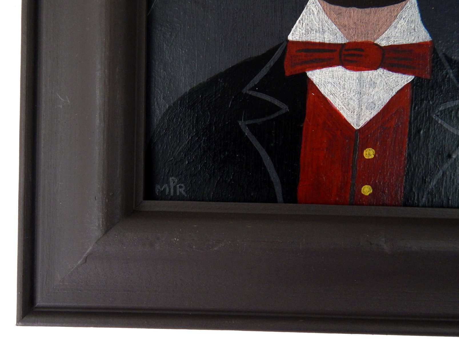Matt Rix, Naive Portrait of Victorian Gentleman in Top Hat, Oil on ...