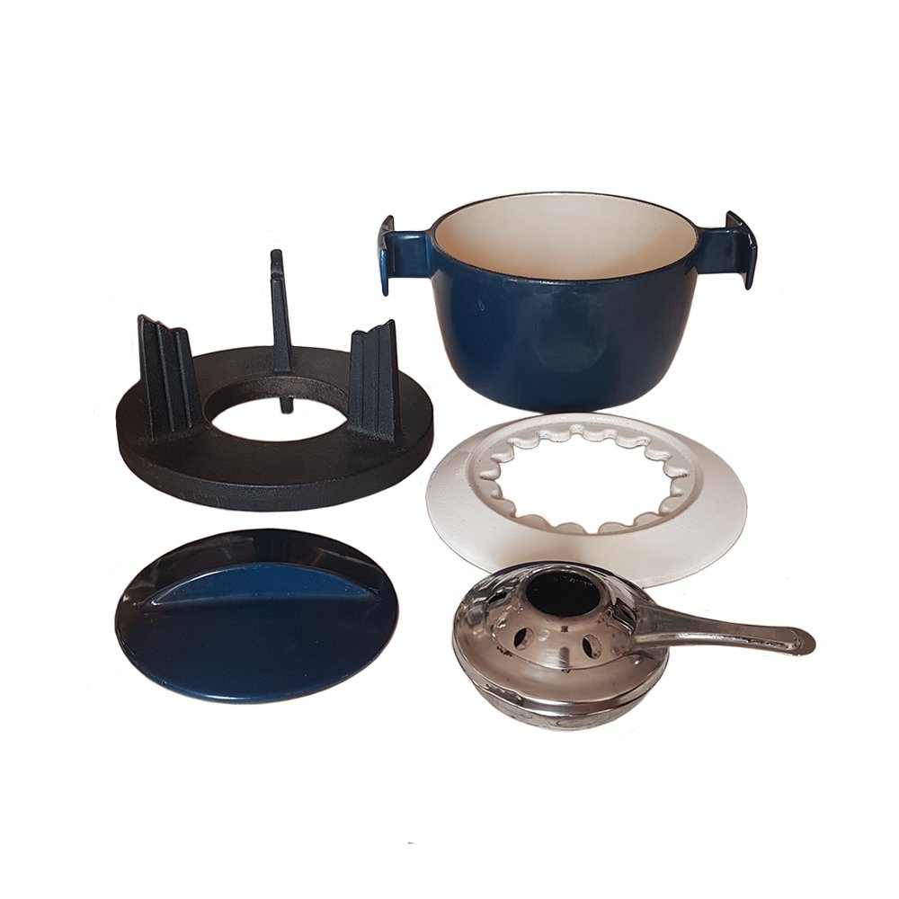 Belgian Cast Iron Fondue Set, 1970s for sale at Pamono