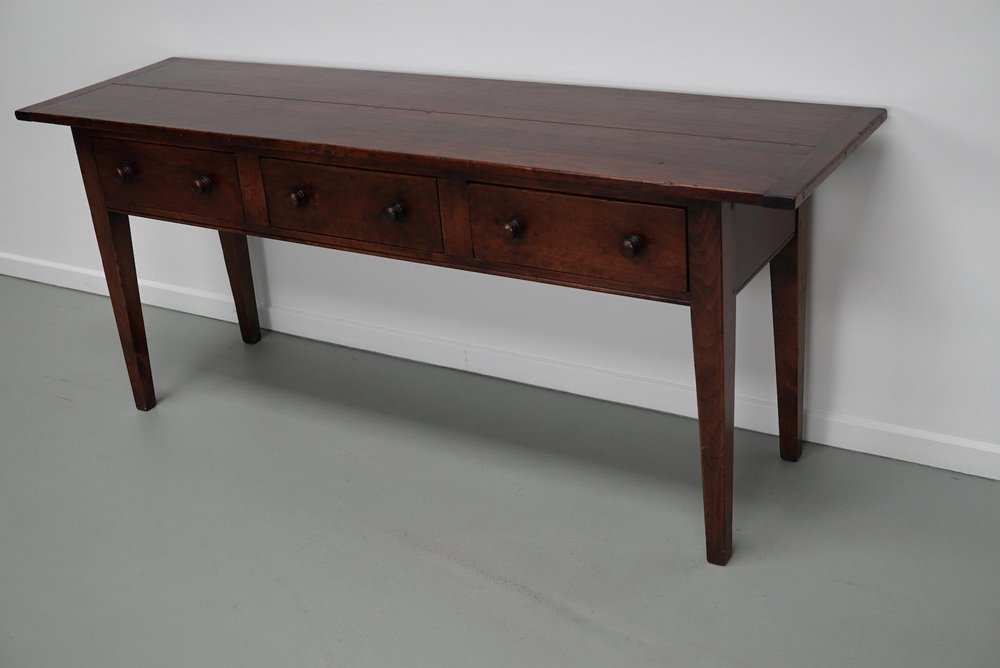 Vintage English Rustic Farmhouse Cherry Side Table, 1950s for sale at Pamono