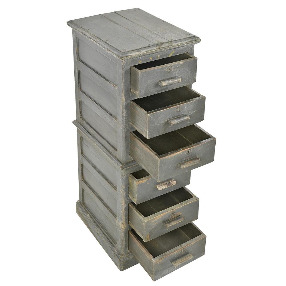6-Drawer Storage Column in Weathered Wood for sale at Pamono
