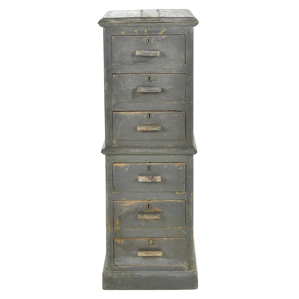 6-Drawer Storage Column in Weathered Wood for sale at Pamono