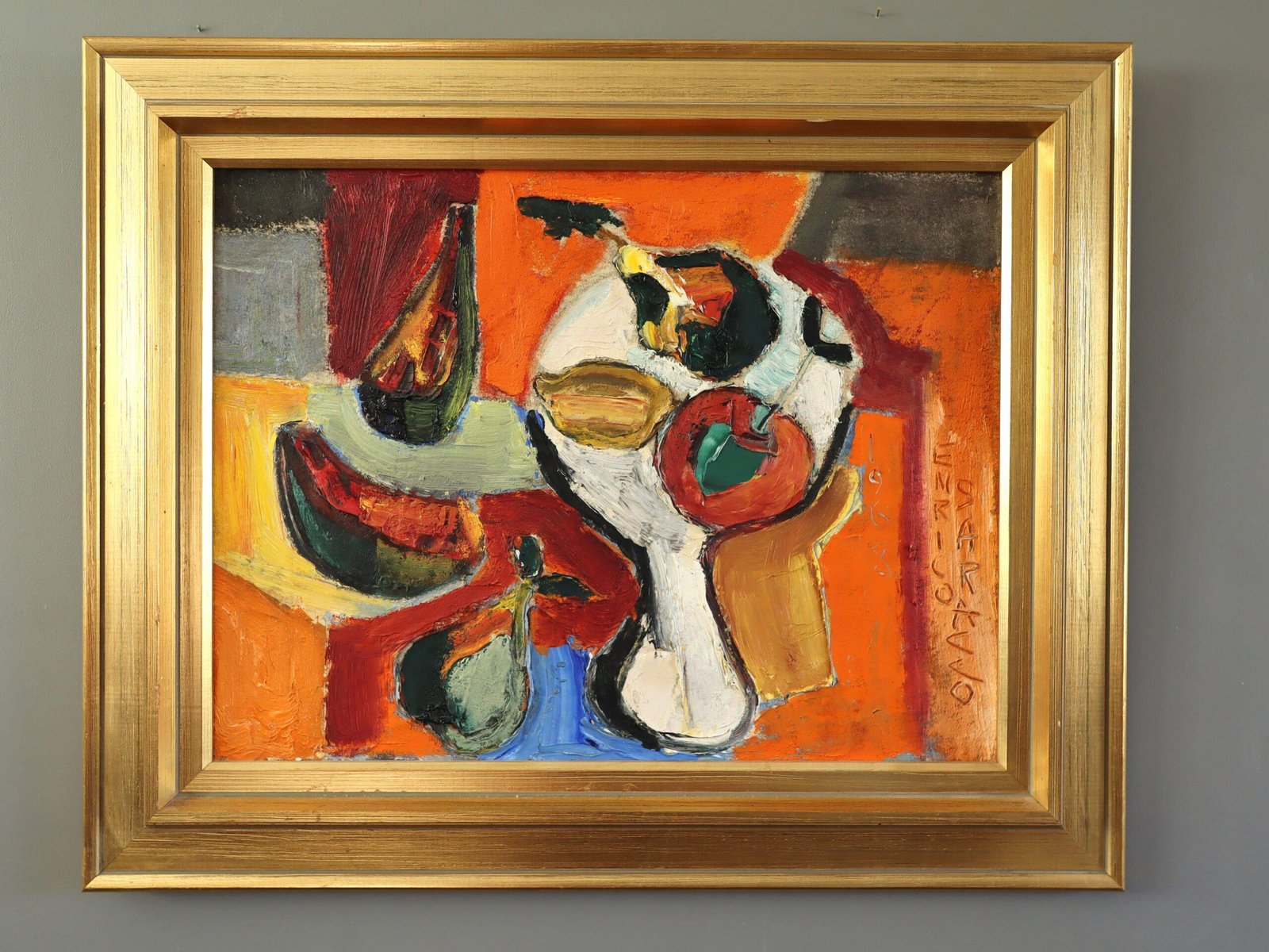 Fruits in Firelight, Oil Painting, Framed for sale at Pamono