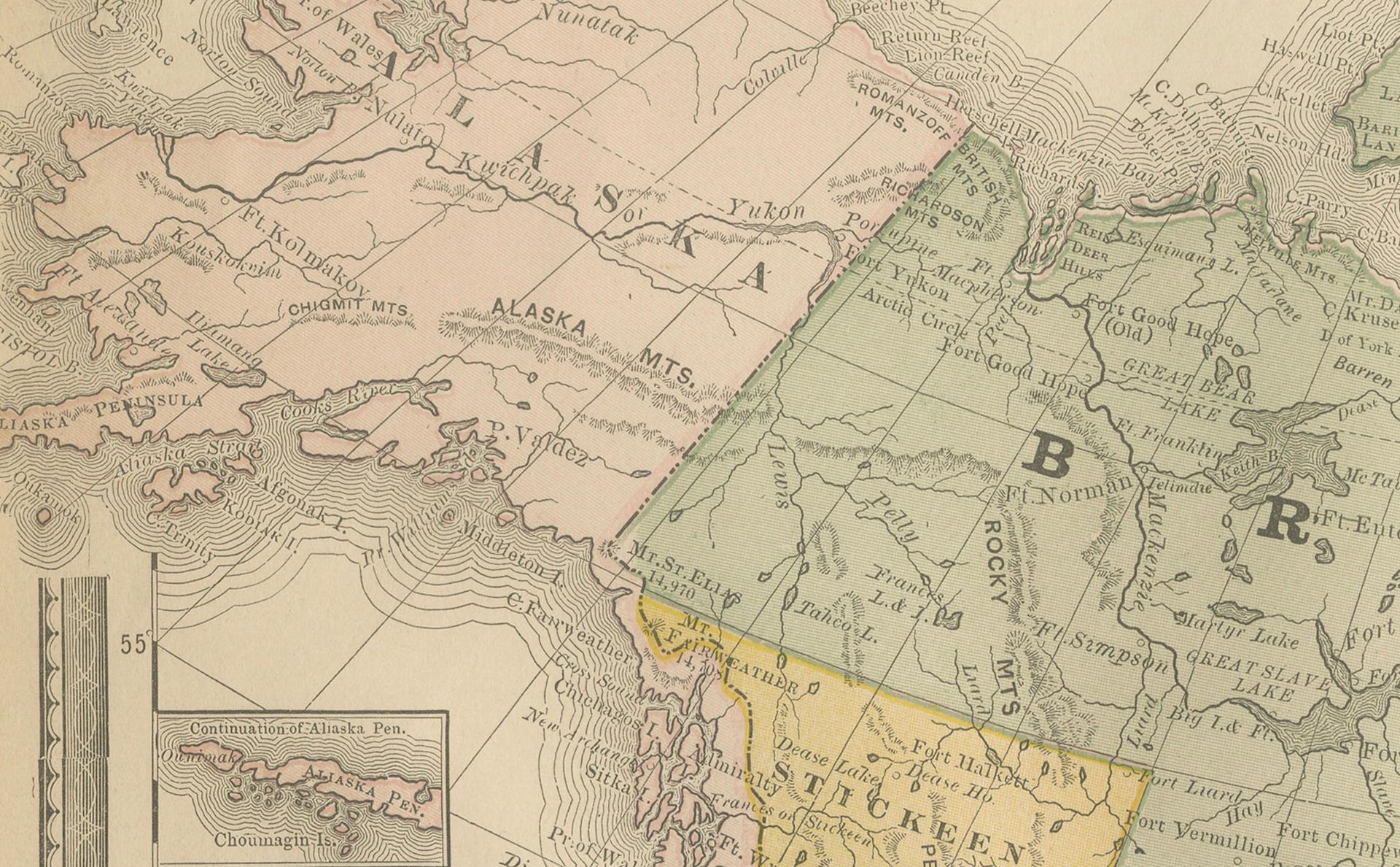 Antique Railroad Map, 1888 for sale at Pamono