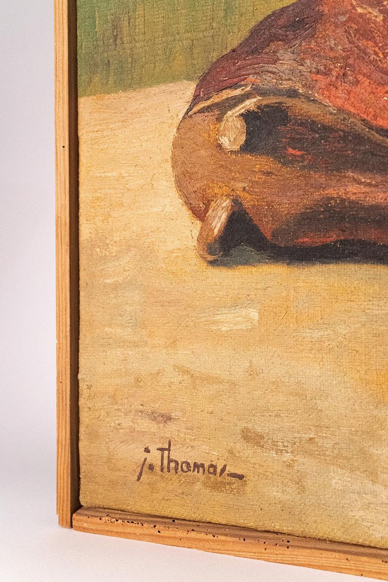 Jean Thomas, The Shoes, 1950s, Oil on Canvas for sale at Pamono