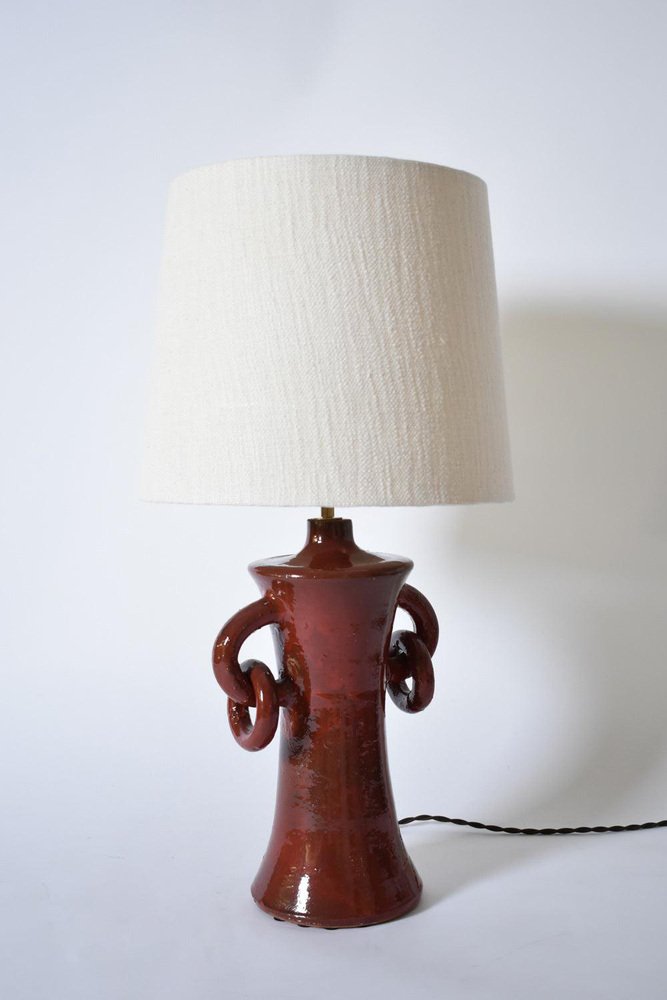 Kasaï Red Handles Ceramic Lamp by Barracuda Interiors for sale at Pamono