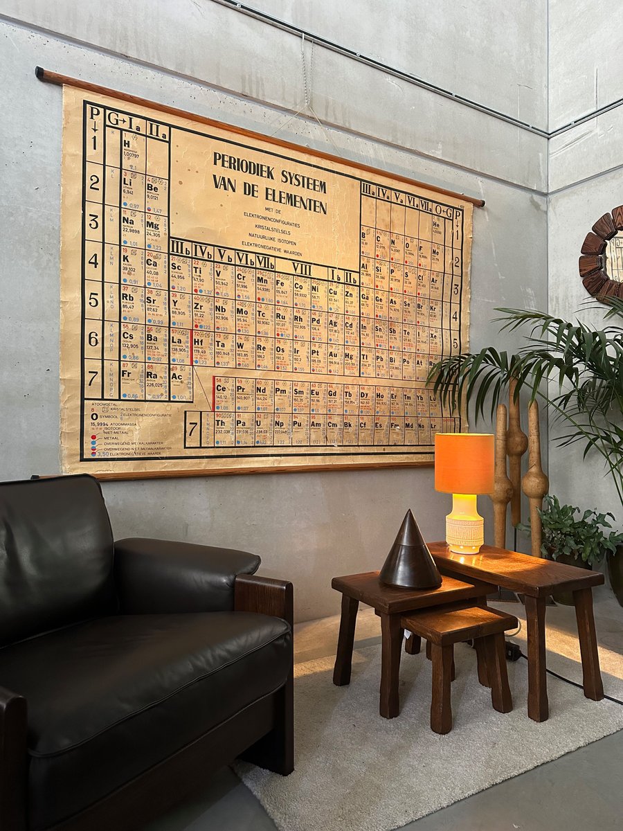Periodic Table of the Elements School Chart in Linen, 1970s for sale at ...