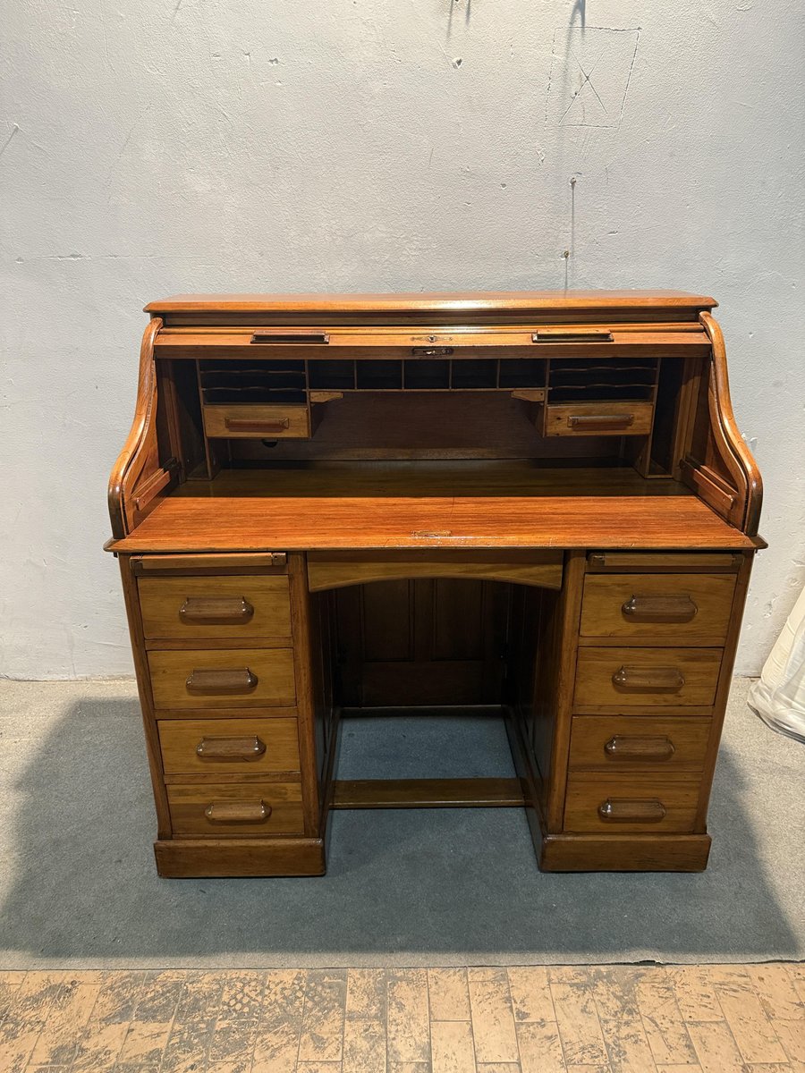 Roller Shutter Desk, 1890s for sale at Pamono
