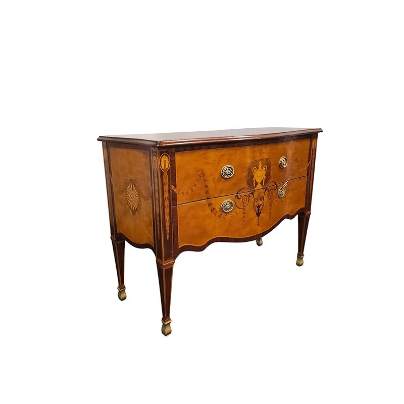 Two-Drawer Wooden Chest of Drawers for sale at Pamono