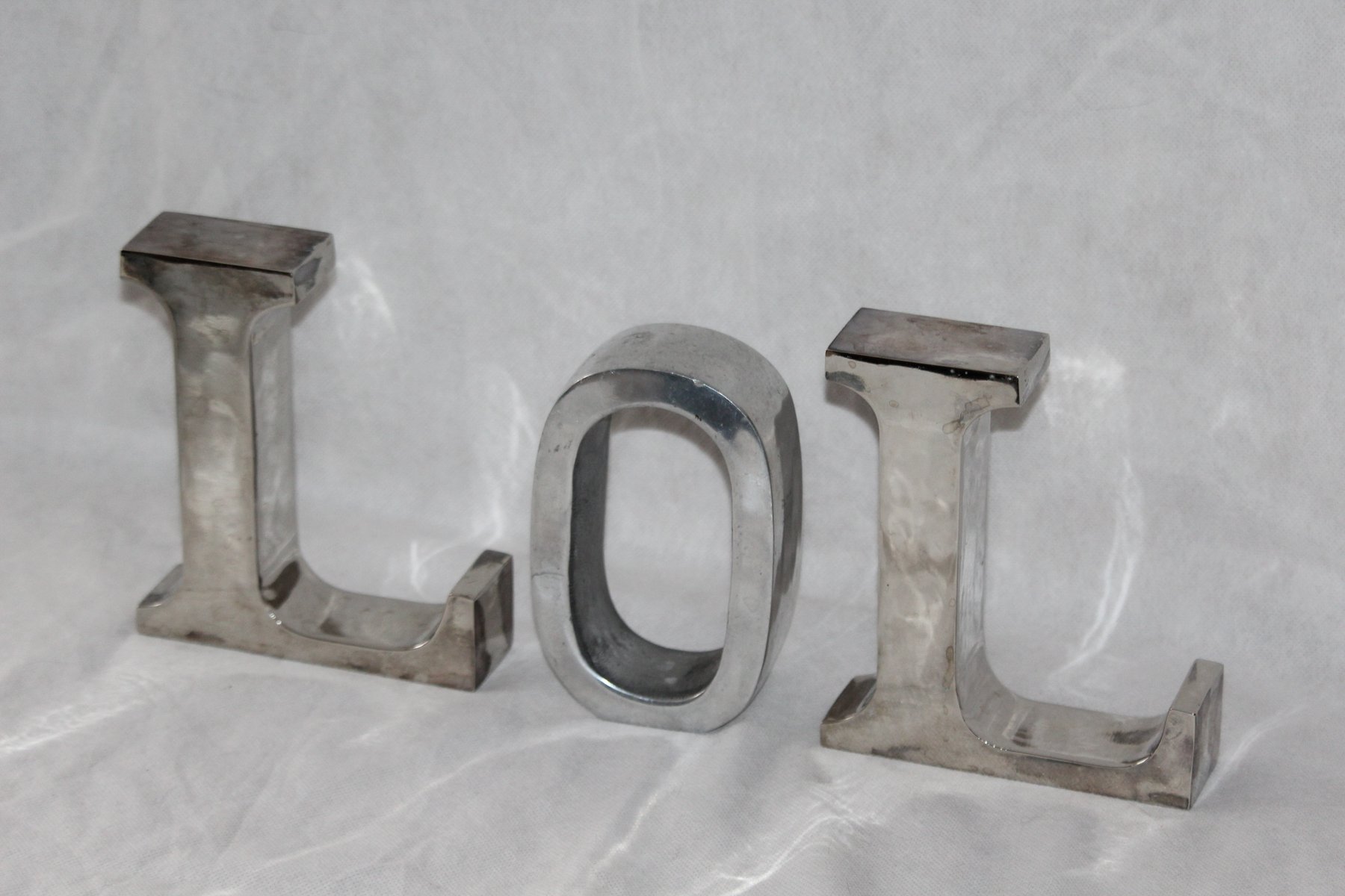 Metal Letters, 1990s, Set of 3 for sale at Pamono