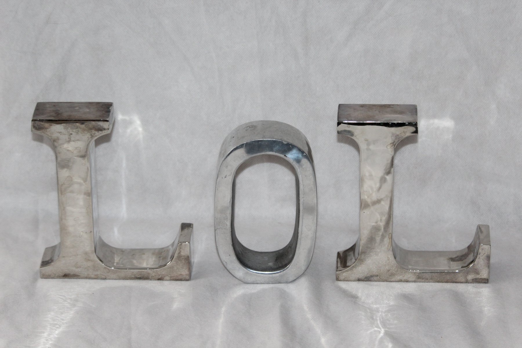 Metal Letters, 1990s, Set of 3 for sale at Pamono