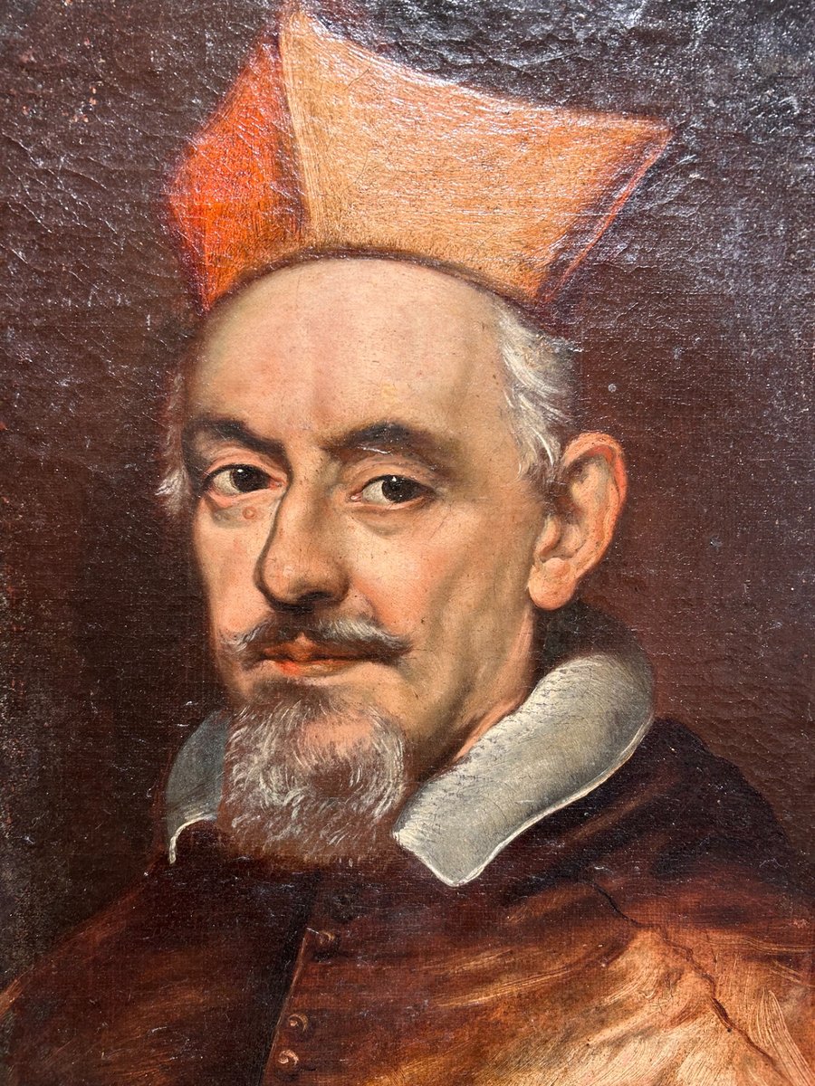Porträt von Kardinal Giulio Sacchetti, Ende 17. Jh., Öl auf Leinwand ...