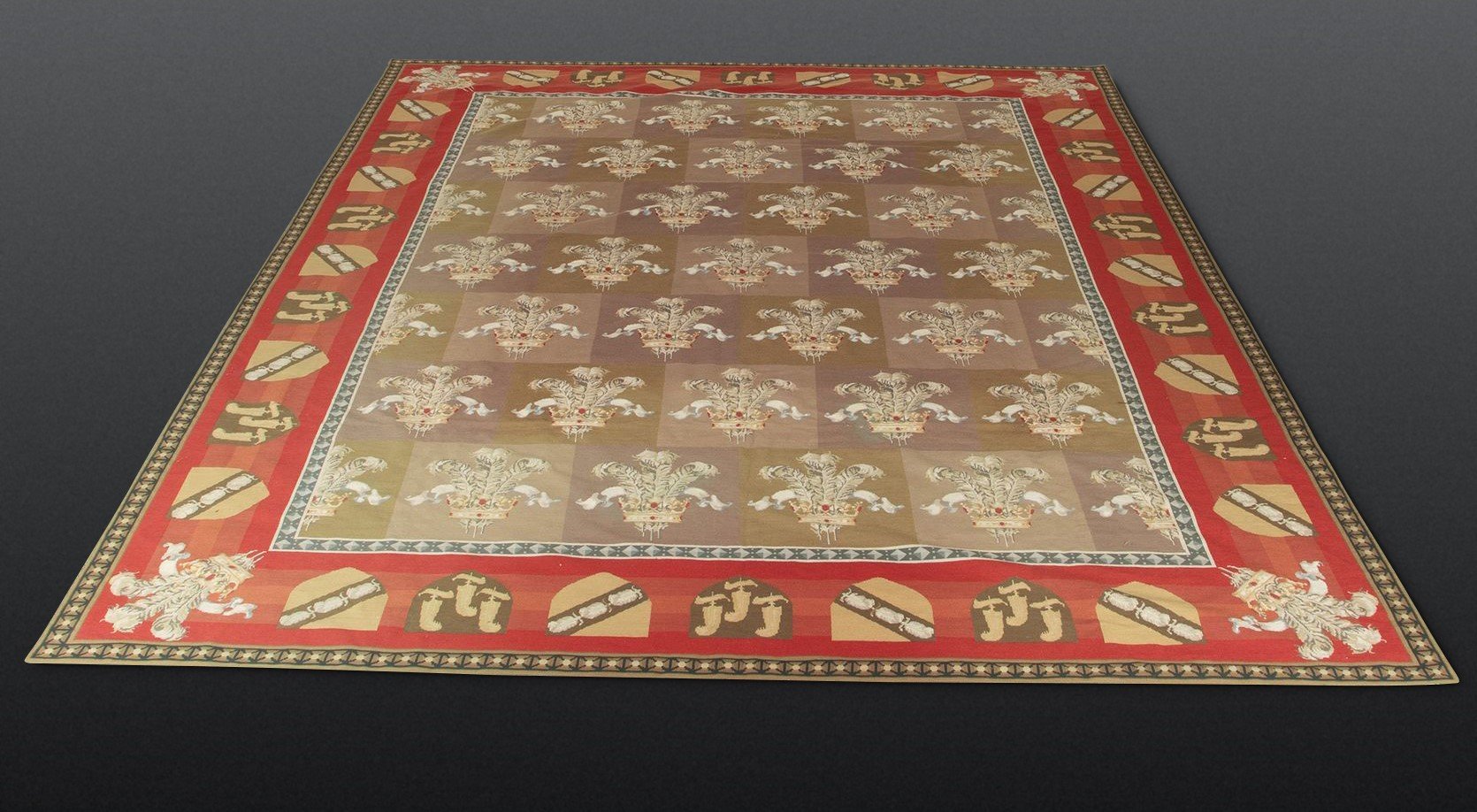 Large Antique English Needlepoint Rug, 1870 for sale at Pamono