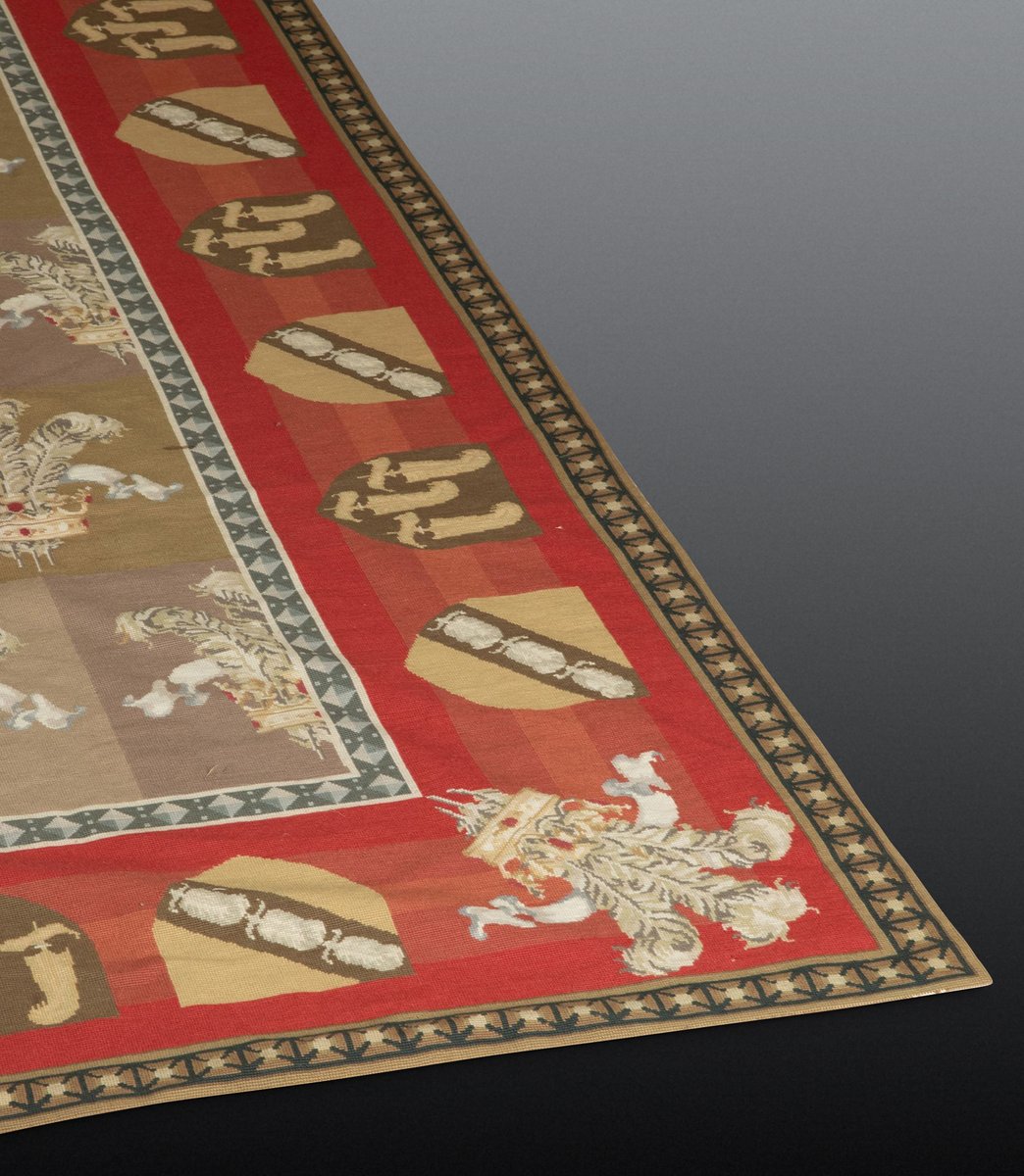 Large Antique English Needlepoint Rug, 1870 for sale at Pamono