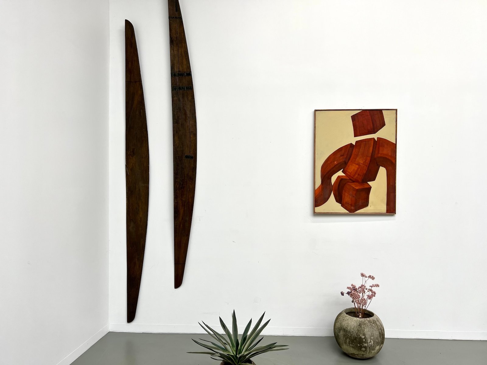 Twisting Totem Body, 1970s, Oil on Canvas for sale at Pamono