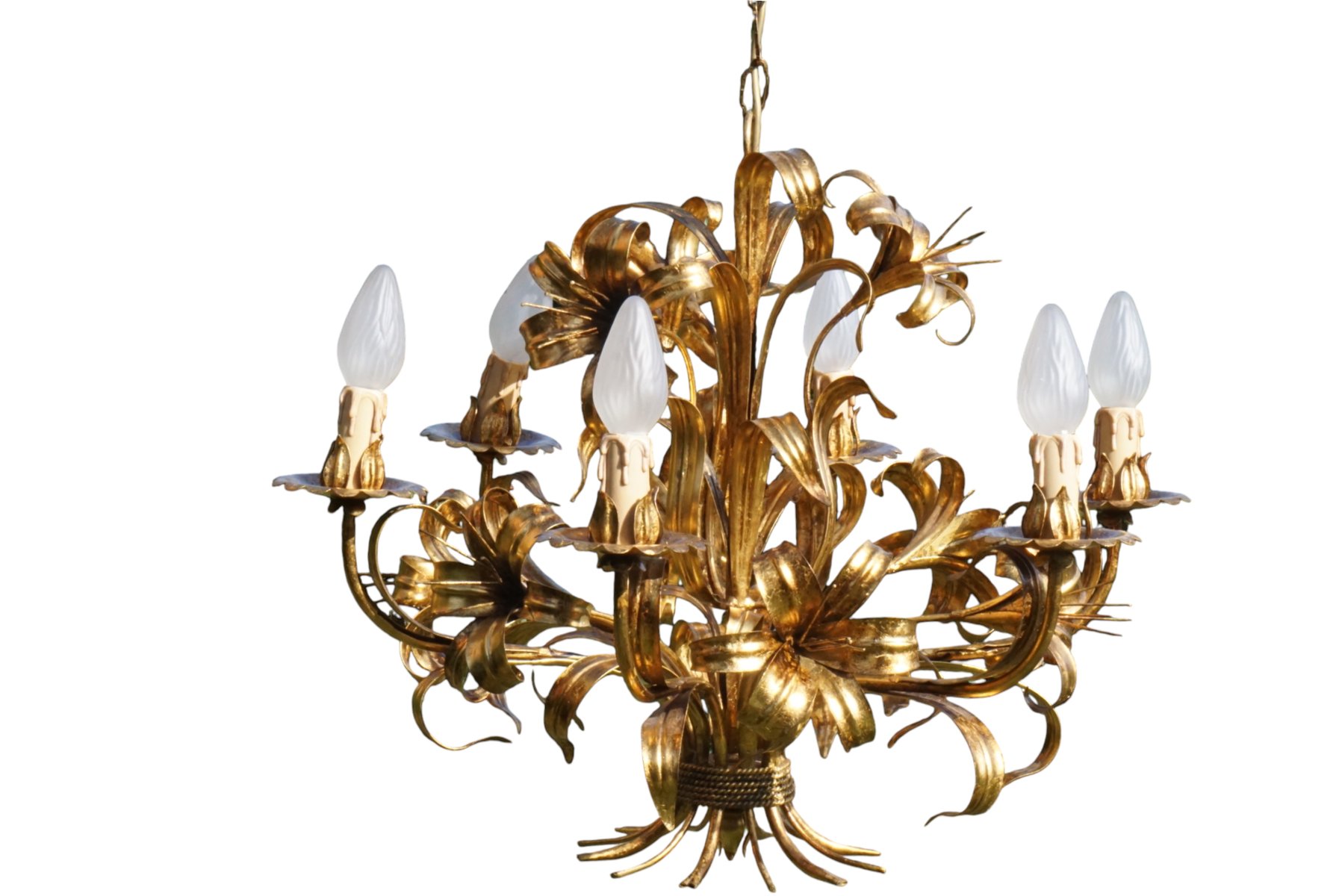 Mid-Century Hollywood Regency Calla Lily Chandelier with 6 Lights by ...
