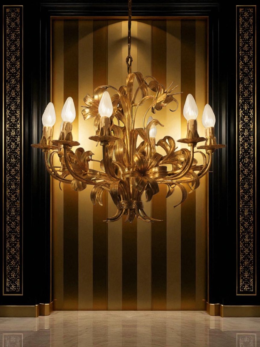 Mid-Century Hollywood Regency Calla Lily Chandelier with 6 Lights by ...