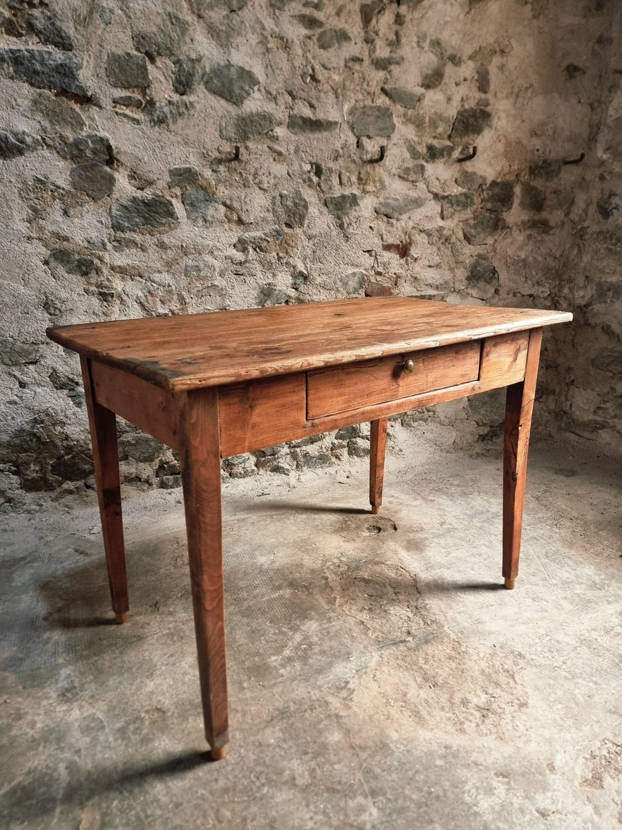 Antique Rustic Farmhouse Table in Pine, 1930s for sale at Pamono