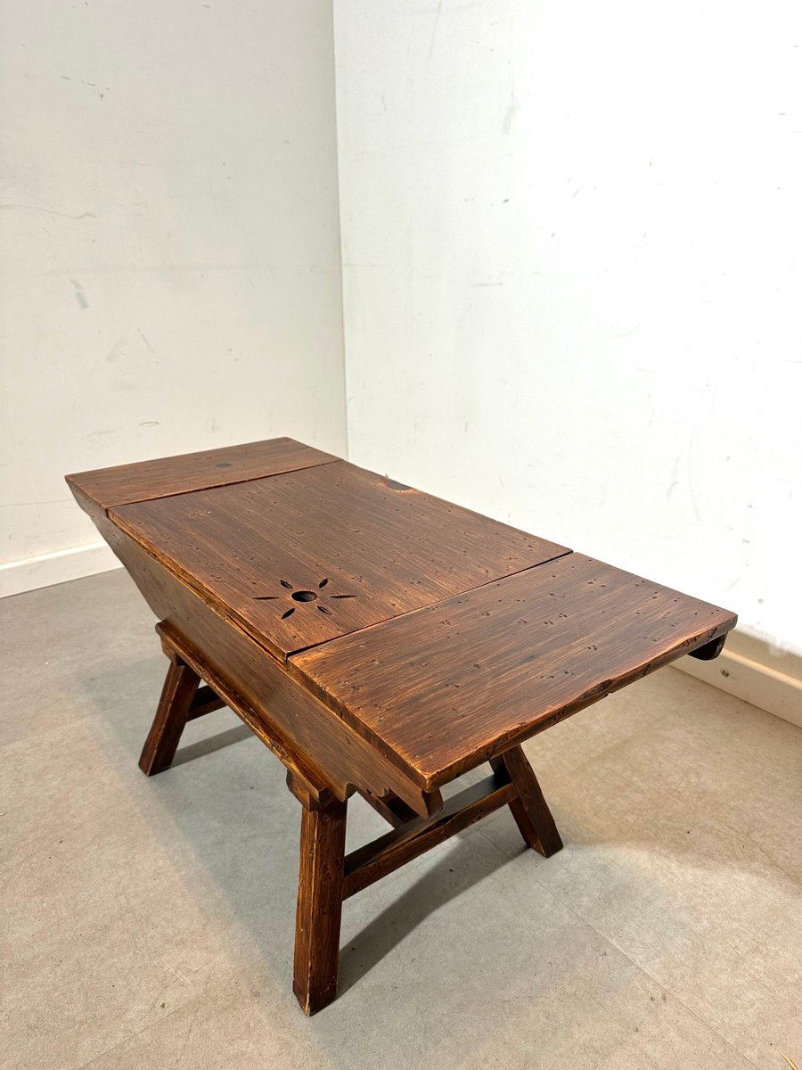 Vintage Wooden Chest Table for sale at Pamono