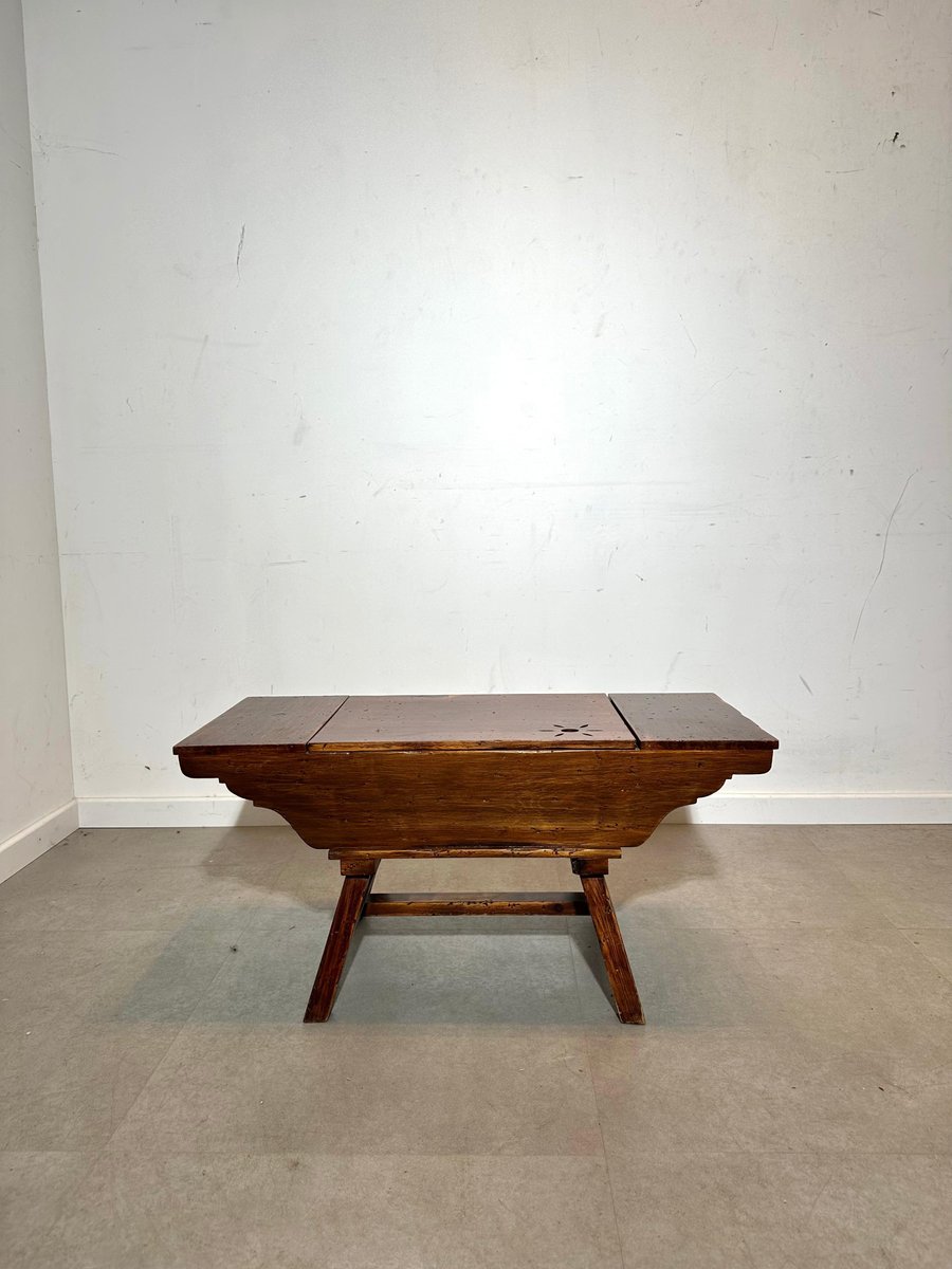 Vintage Wooden Chest Table for sale at Pamono