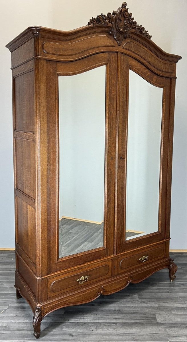 French Rocaille Wardrobe in Oak for sale at Pamono