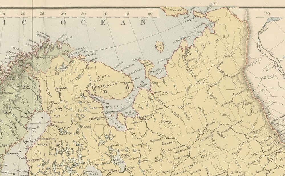 Antique Europe Map with Political Boundaries, 1884 for sale at Pamono