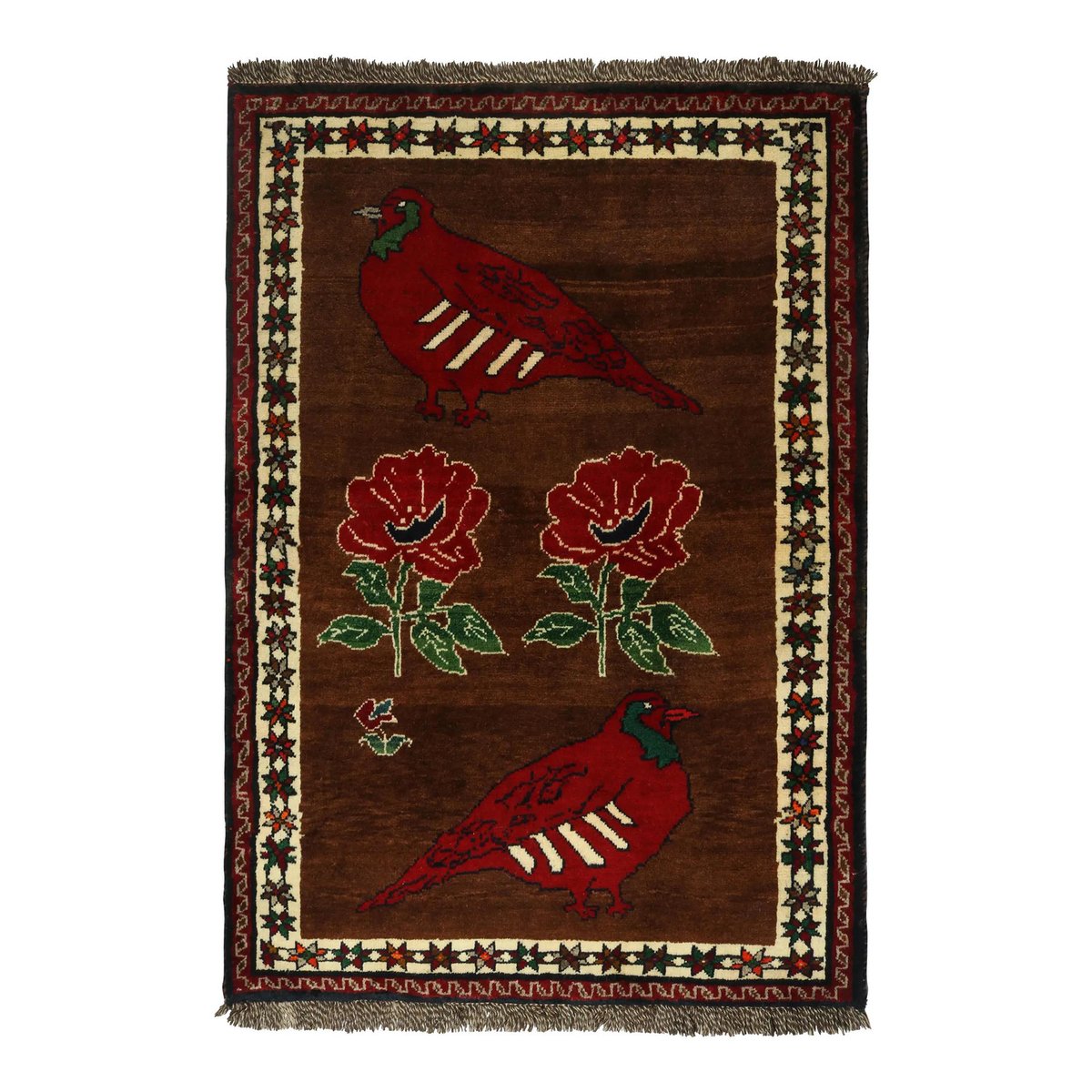 Vintage Gabbeh Rug with Tribal Pictorial Pattern, 1950s for sale at Pamono