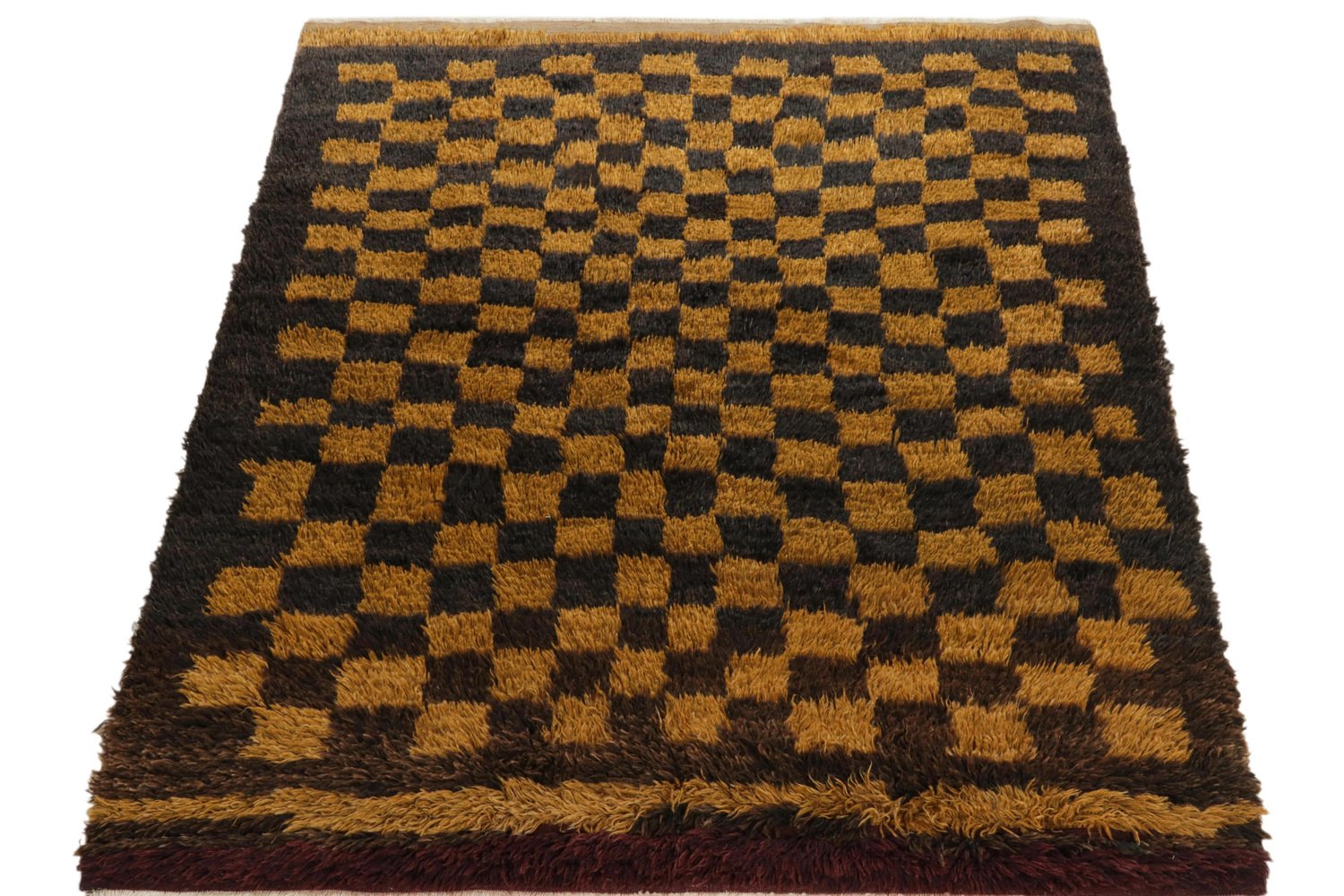 Vintage Tulu Shag Rug with Geometric Pattern, 1950s for sale at Pamono