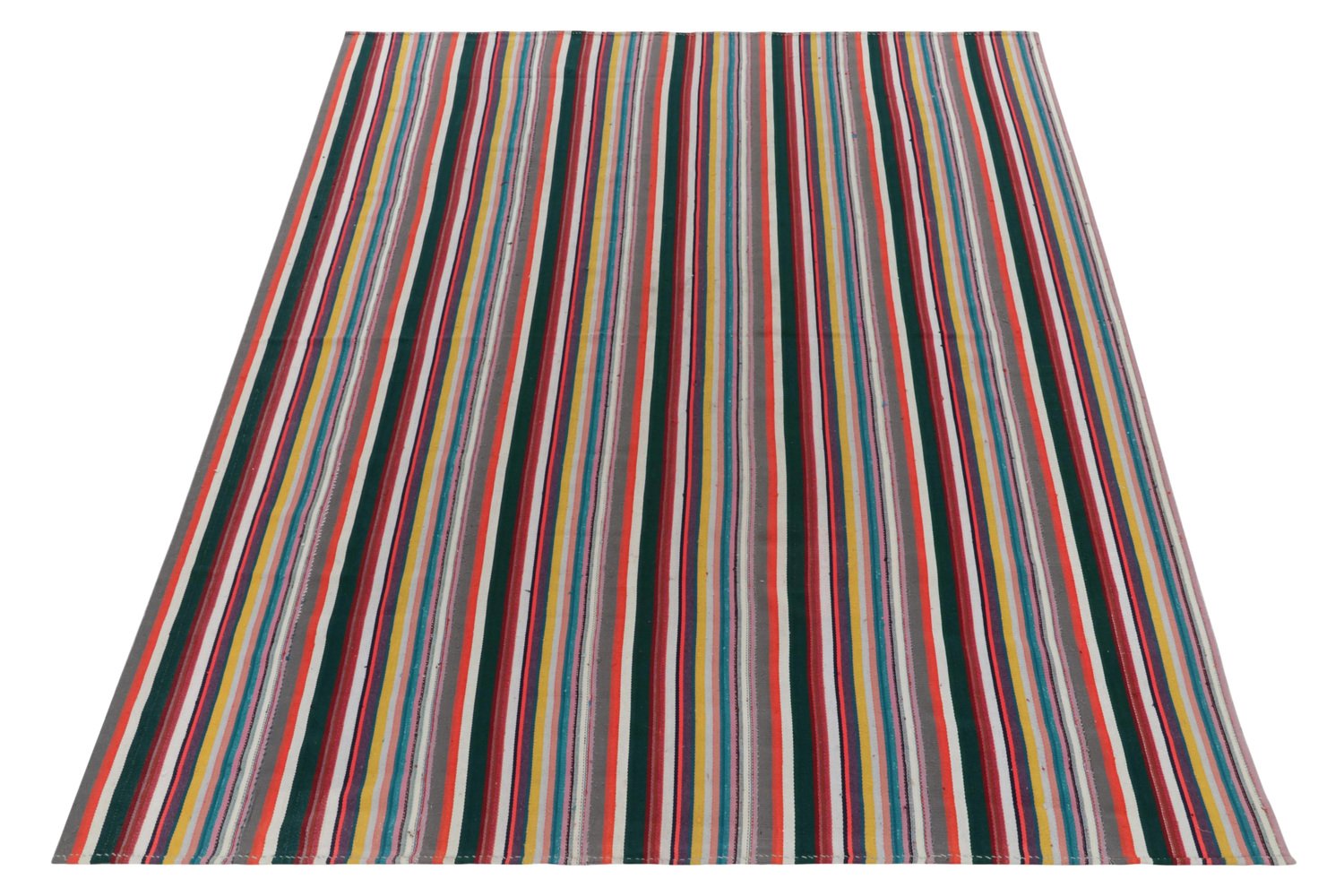 Vintage Chaput Kilim Rug in Multicolor Stripe Patterns, 1950s for sale ...