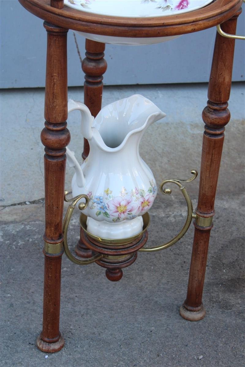 Bedroom Washstand with Basin, Pitcher, and Mirror for sale at Pamono