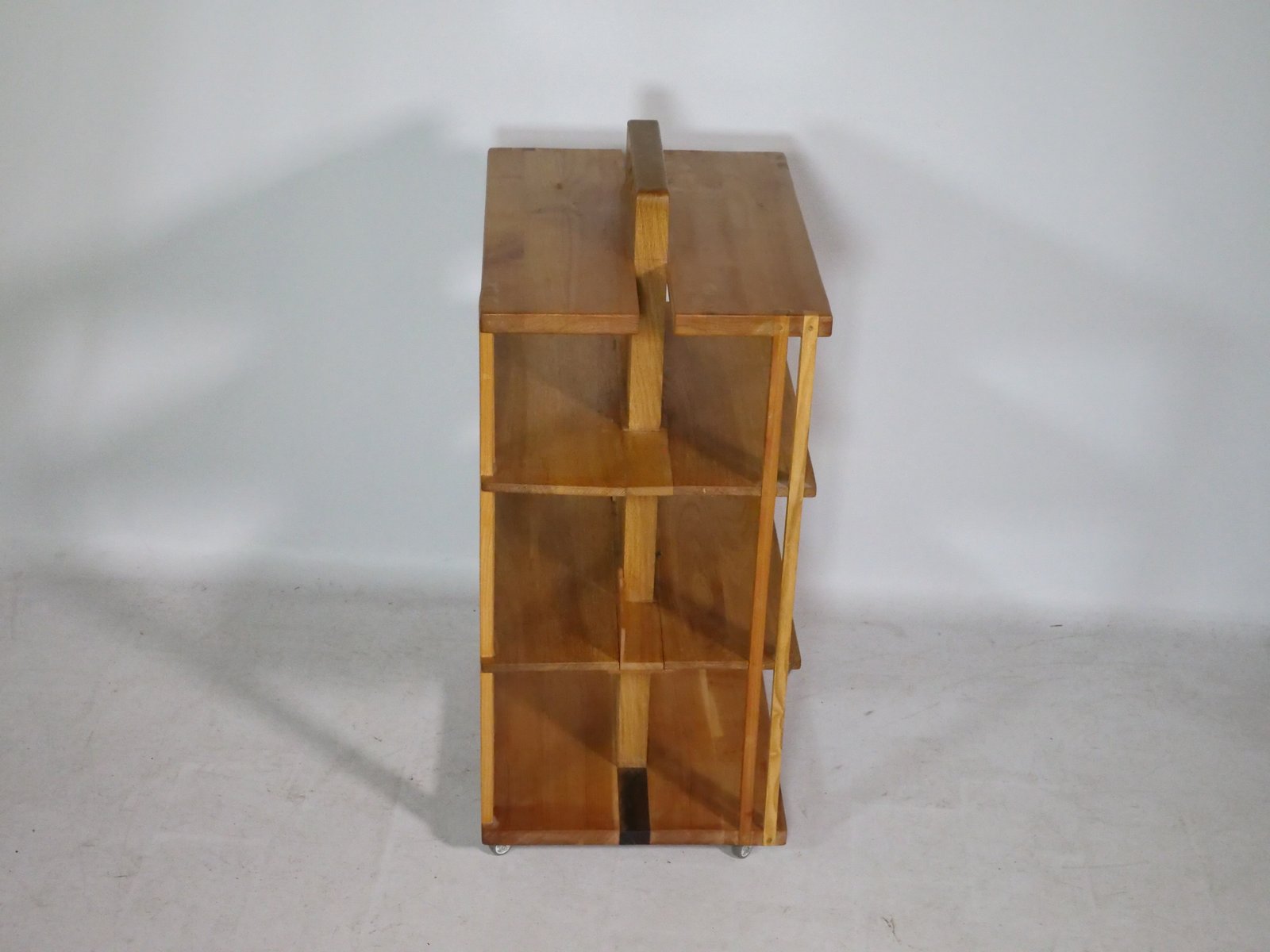 Cherry Wood Rolling Shelf, 1970s for sale at Pamono