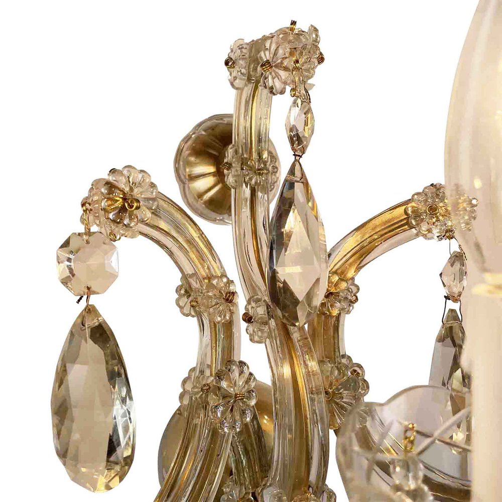 Italian Marie Therese Crystal Wall Lights, 1950s, Set of 2 for sale at ...