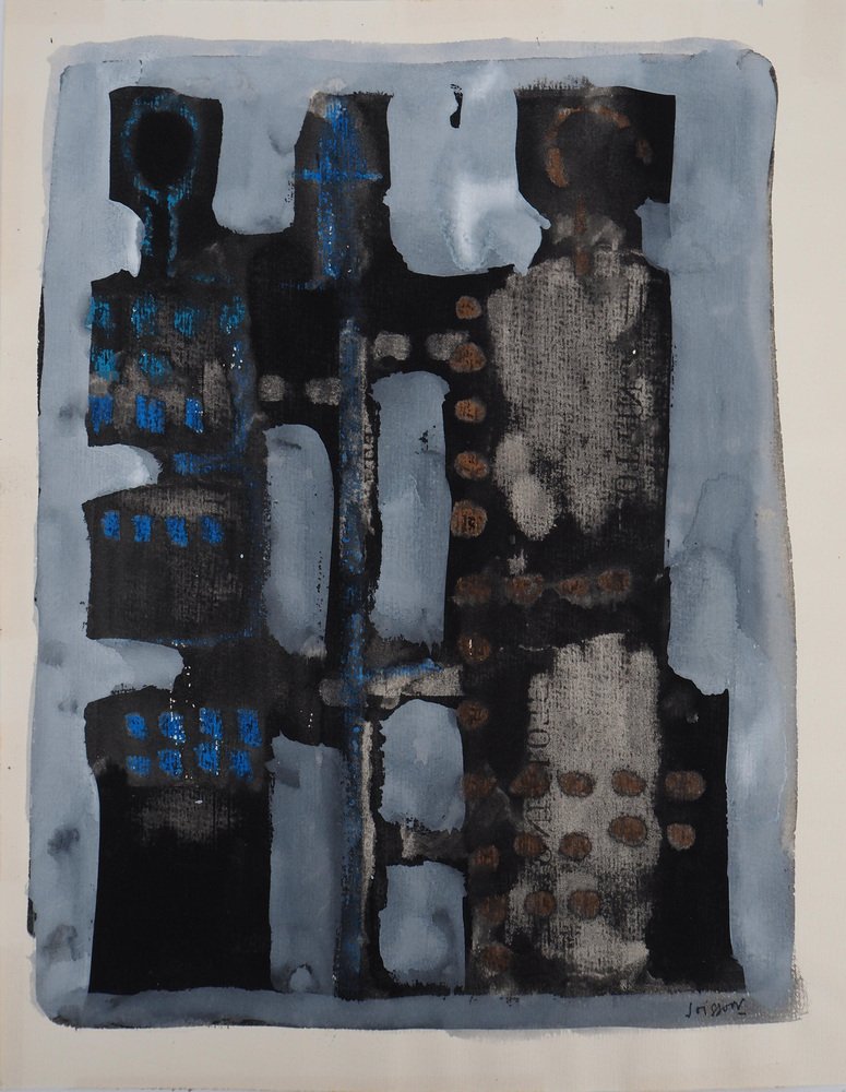 Jacques Soisson, Wächter und Krieger, Acryl auf Papier bei Pamono kaufen