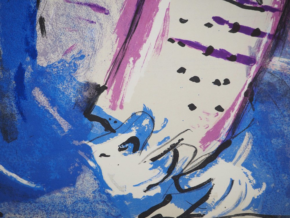 Marc Chagall, The Bible, Moses and the Ten Commandments, Original ...