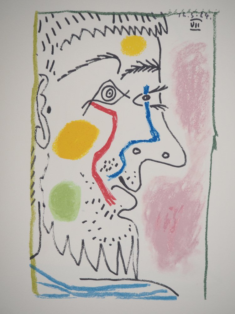 Pablo Picasso, Der Geschmack des Glücks, Bärtiges Selbstporträt ...