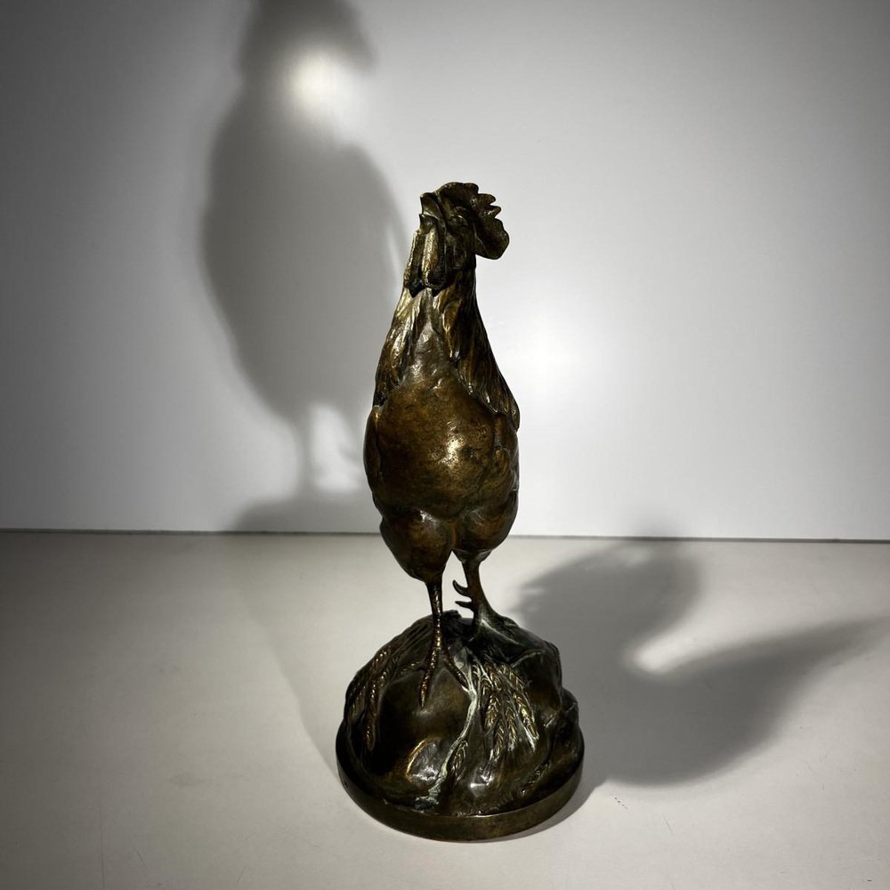 French Rooster Sculpture in Bronze by Auguste Nicolas Cain for Susse ...